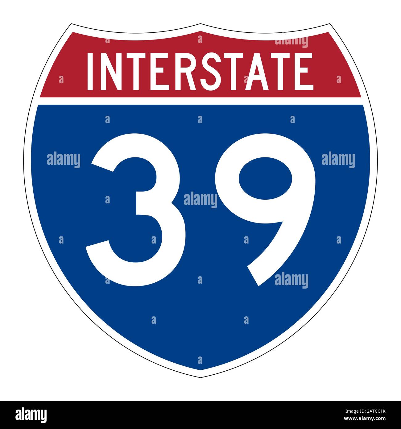 Interstate highway 39 road sign Stock Photo - Alamy