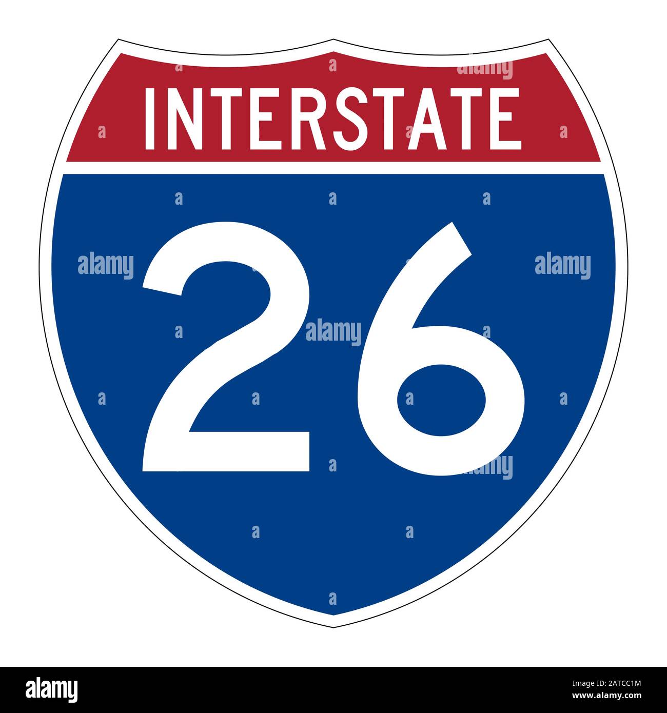 Interstate highway 26 road sign Stock Photo - Alamy