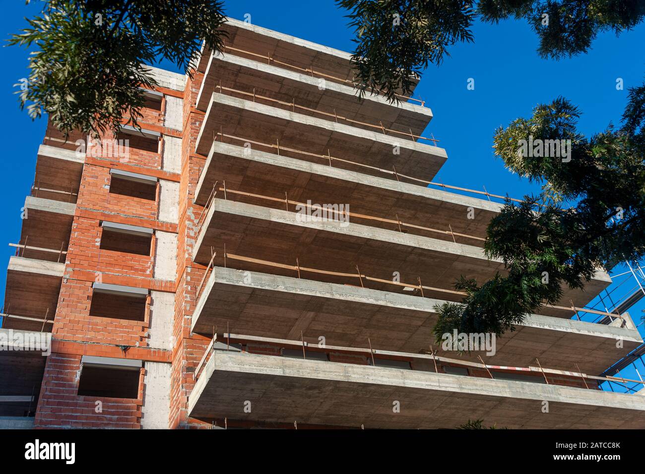 Construction concrete block apartment building hi-res stock photography ...