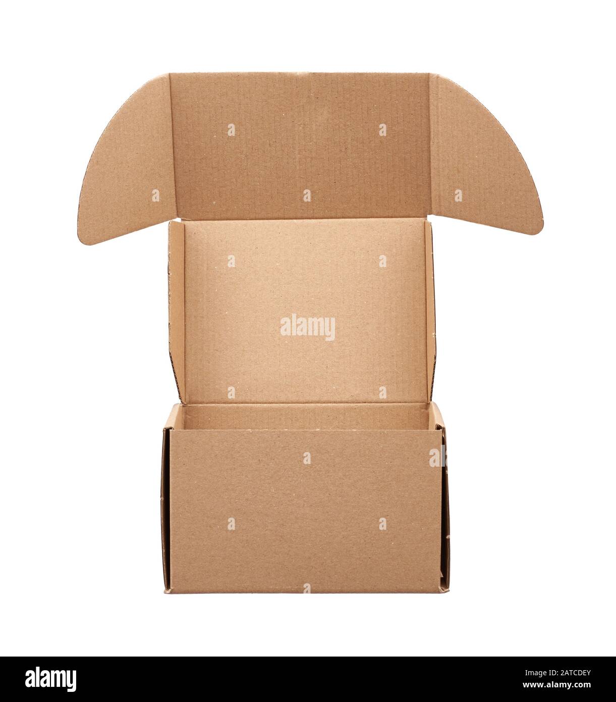 open brown rectangular cardboard box for transporting goods isolated on ...