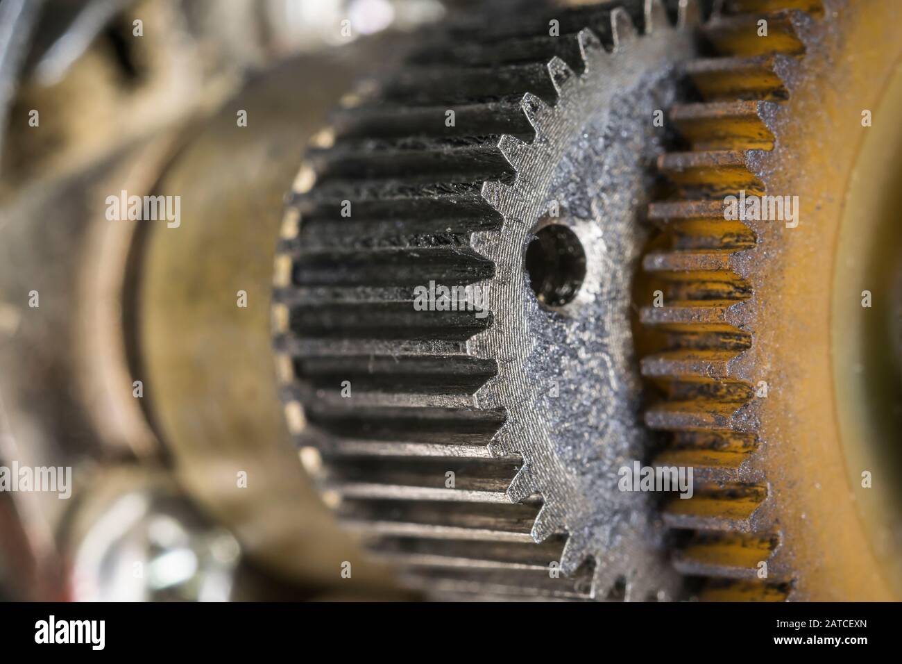 Gears of a mechanical calculation machine Stock Photo - Alamy
