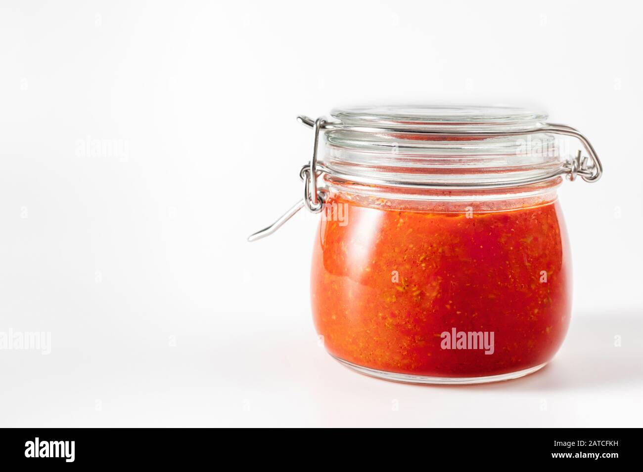 Hot chili pepper sauce paste harissa. Adjika. Traditional Tunisia ...