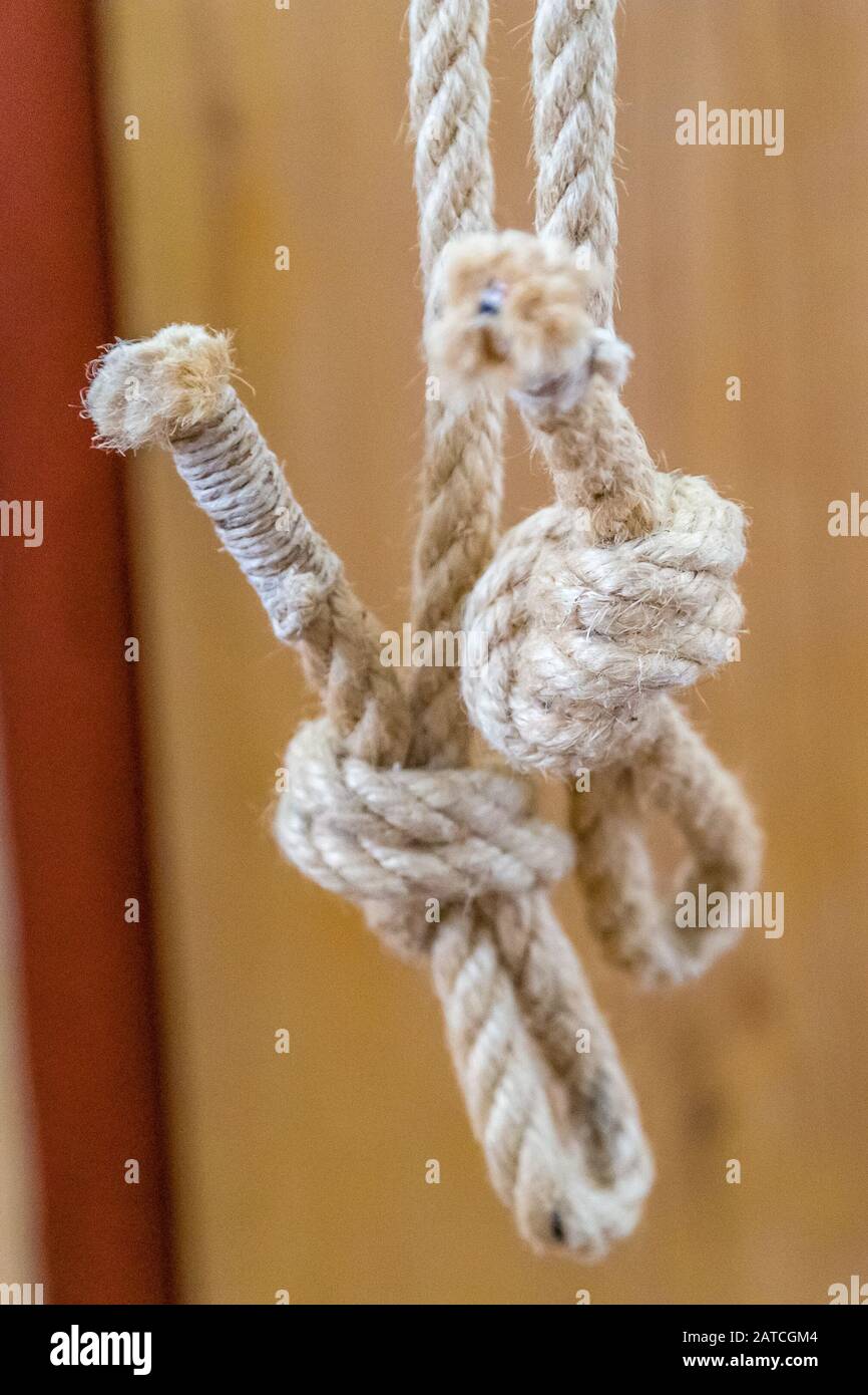 closeup of knots of a rope Stock Photo - Alamy