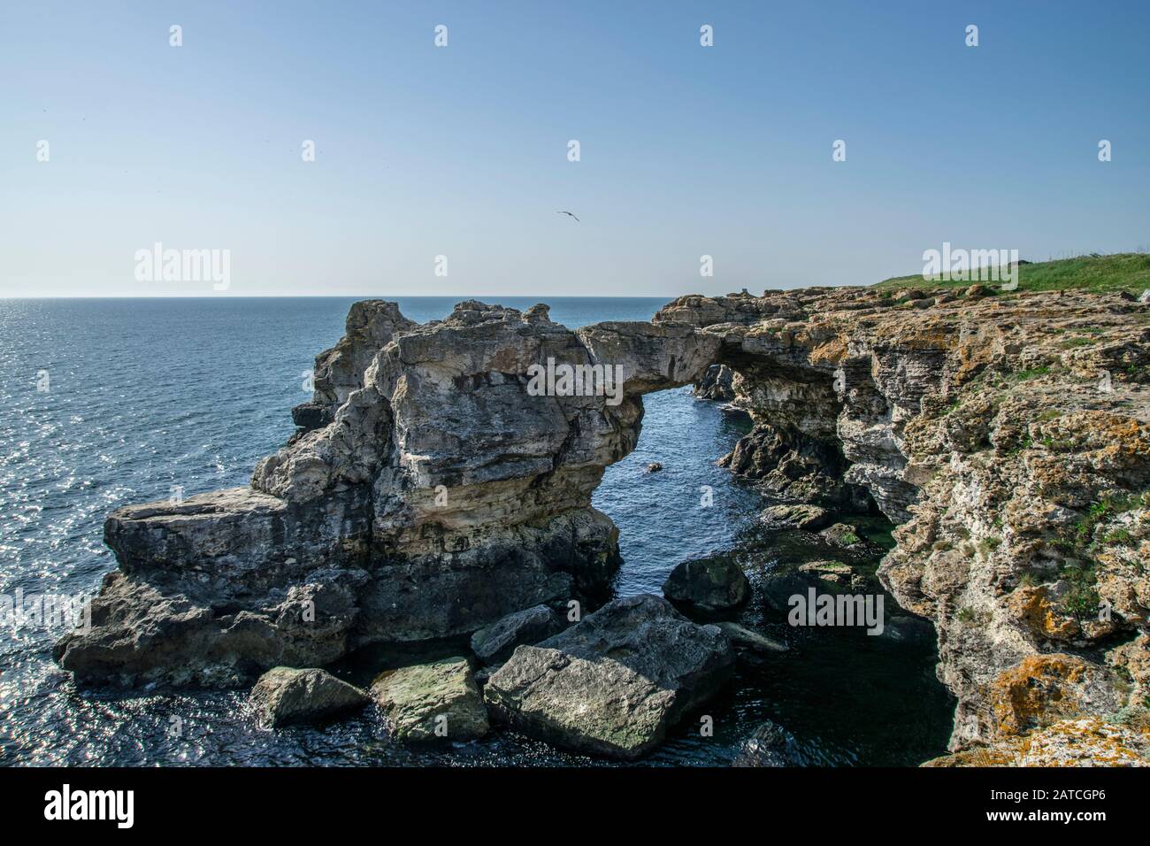 The rocky arch near Tyulenovo is an amazing rock phenomenon in the ...