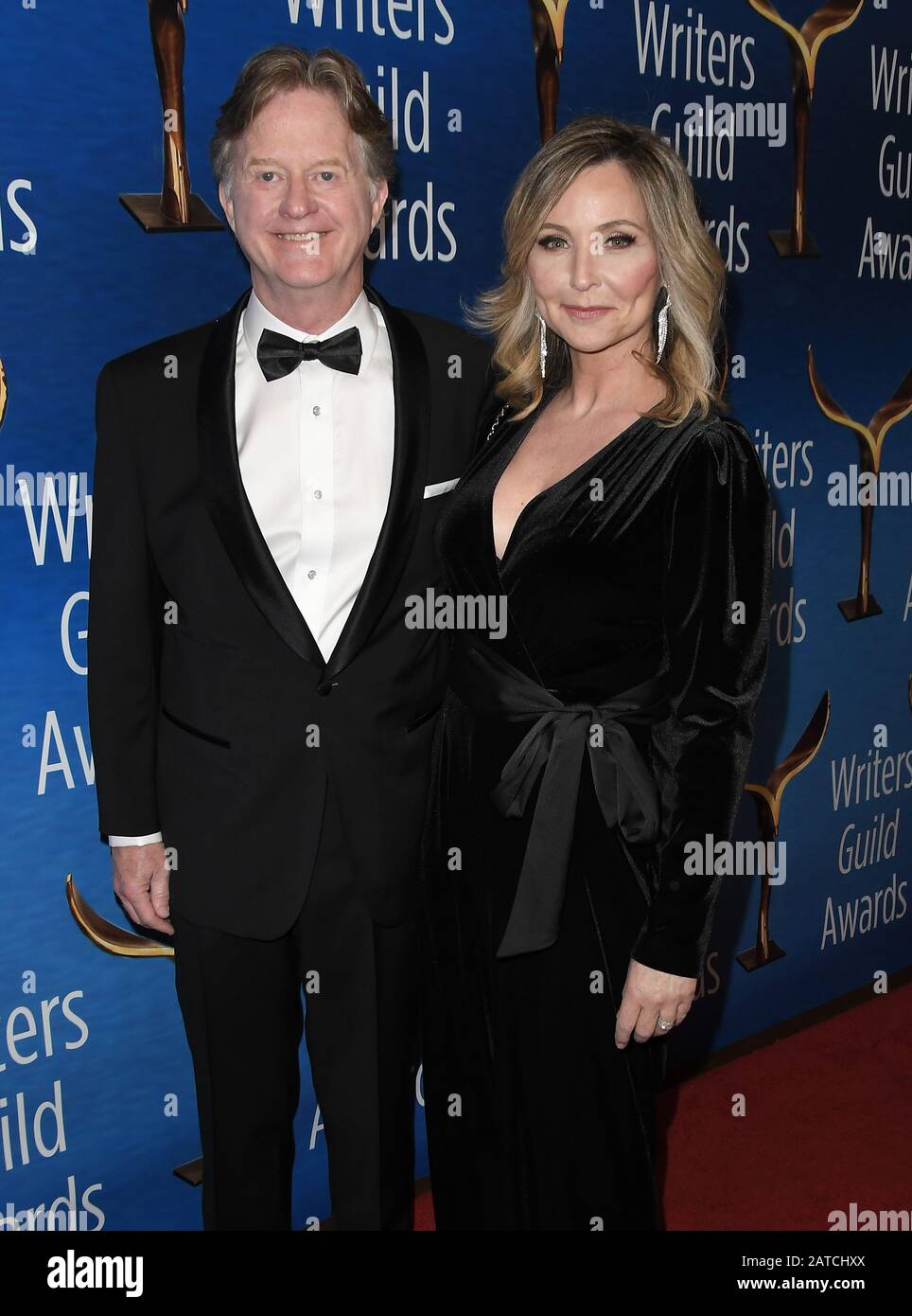 Beverly Hills, USA. 01st Feb, 2020. Tom Flynn and Andi Matheny walks ...