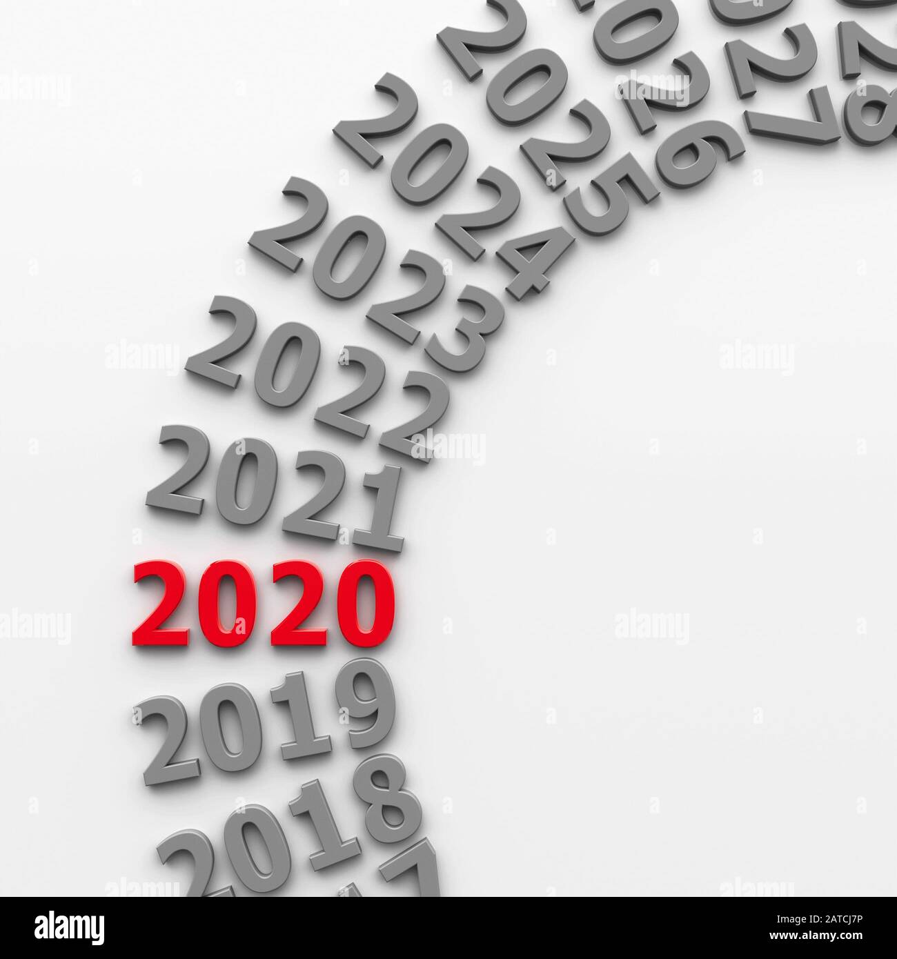 2020 future in the circle represents the new year 2020, three ...