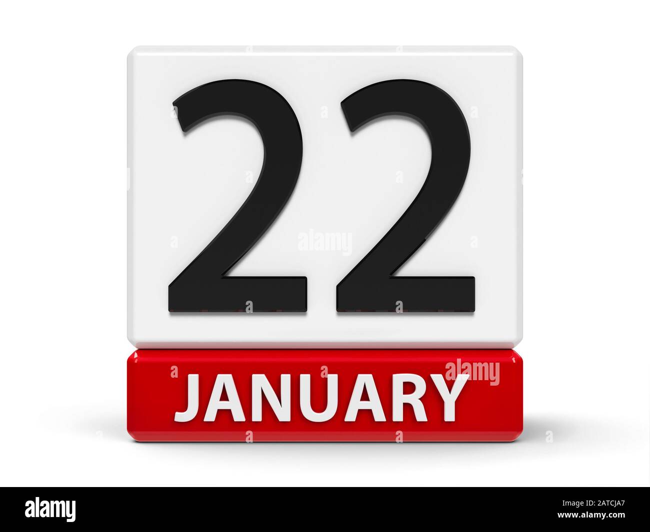 Red and white calendar icon from cubes - The Twenty Second of January ...