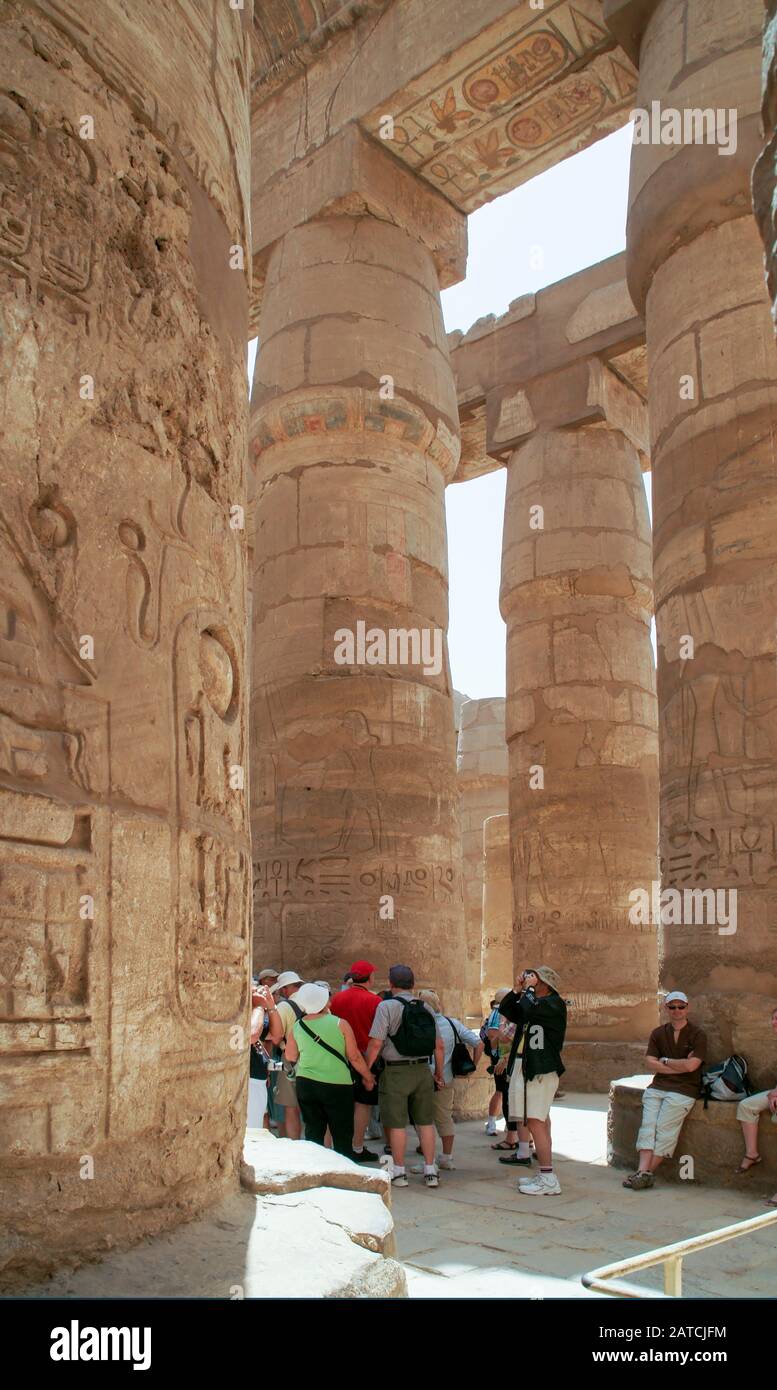 Luxor, Karnak, Egypt, Africa. Temple of Karnak. Inside the temple area ...