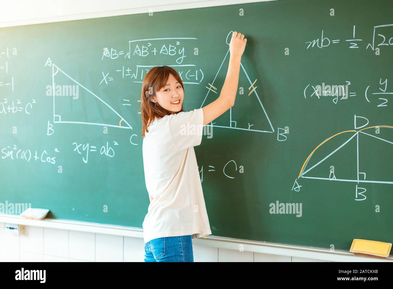 Chalkboard with math equations hi-res stock photography and images - Alamy