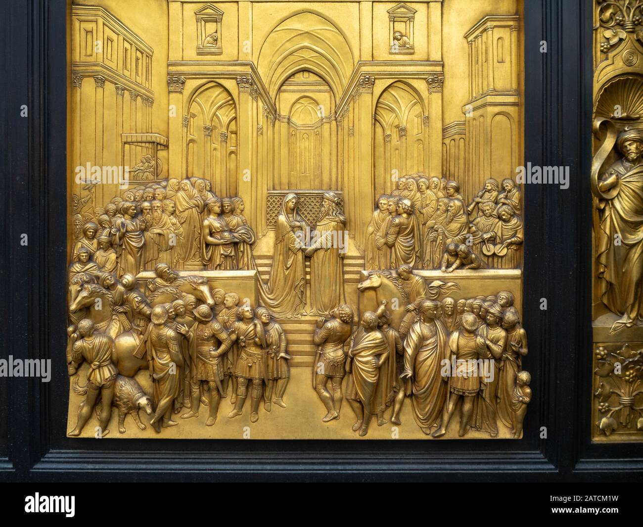 Solomon and the Queen of Sheba golden panel from the Gates of Paradise ...
