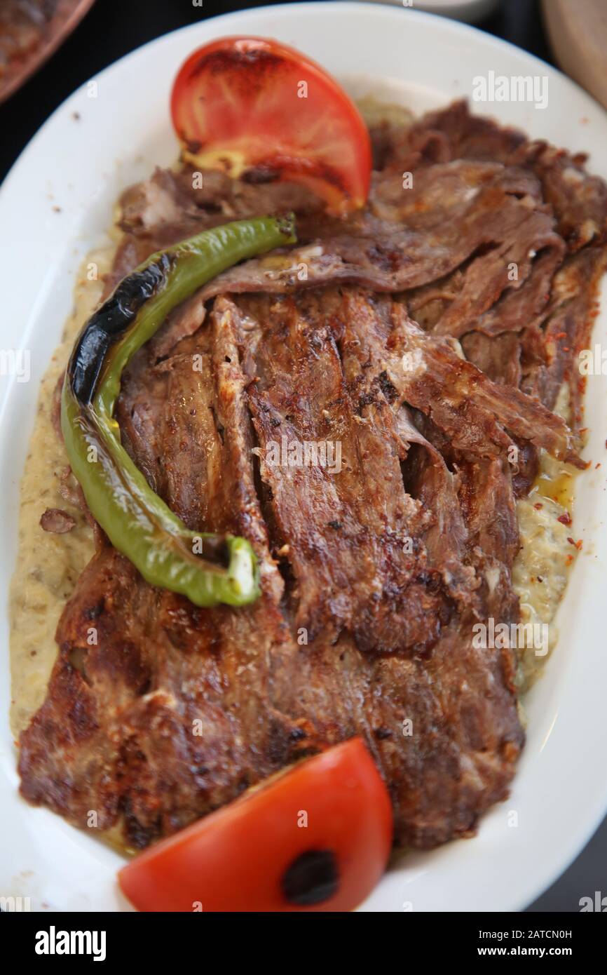 Turkish Doner Kebab on the dinner plate Stock Photo - Alamy