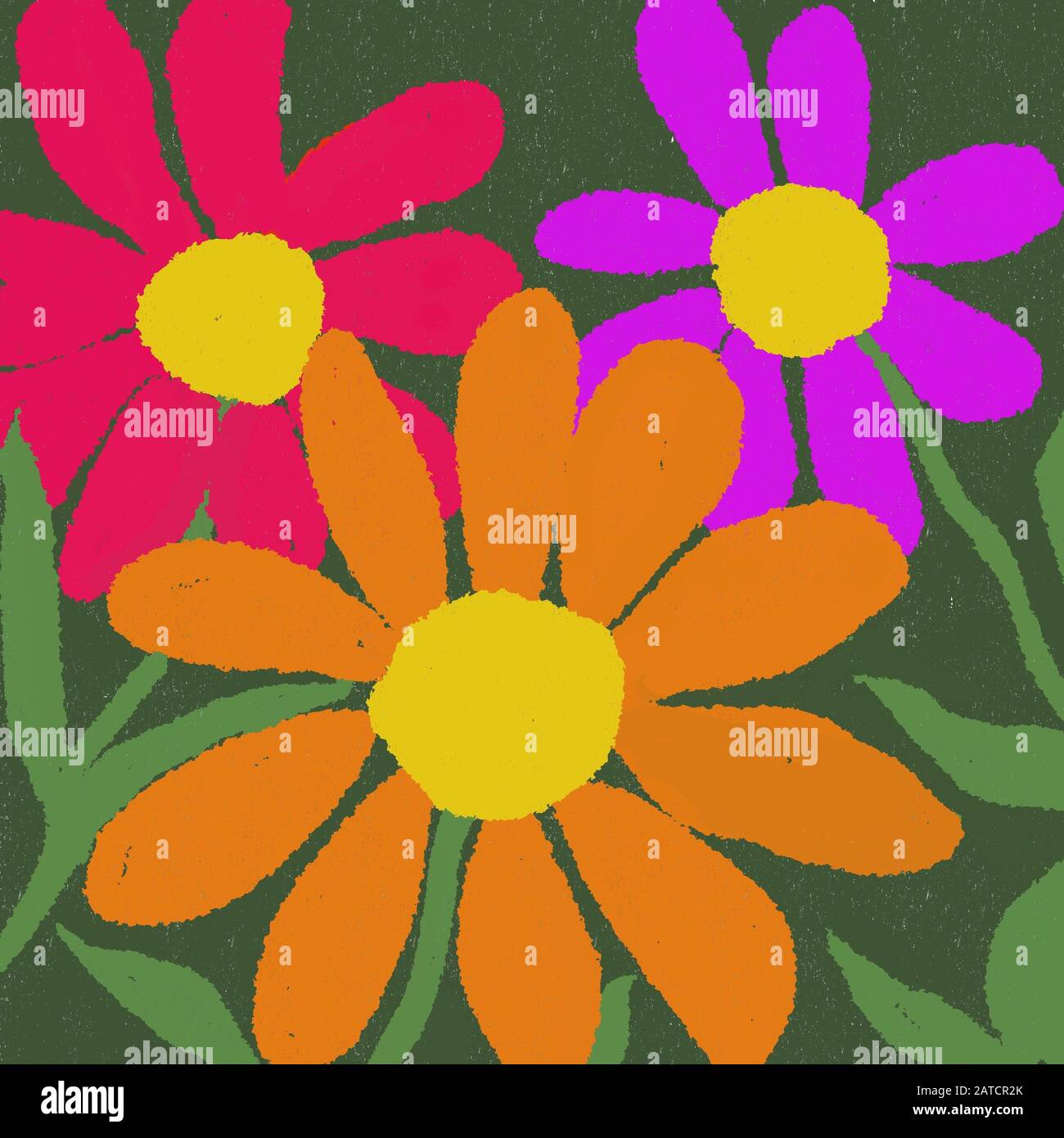 colorful flowers digital art illustration Stock Photo - Alamy
