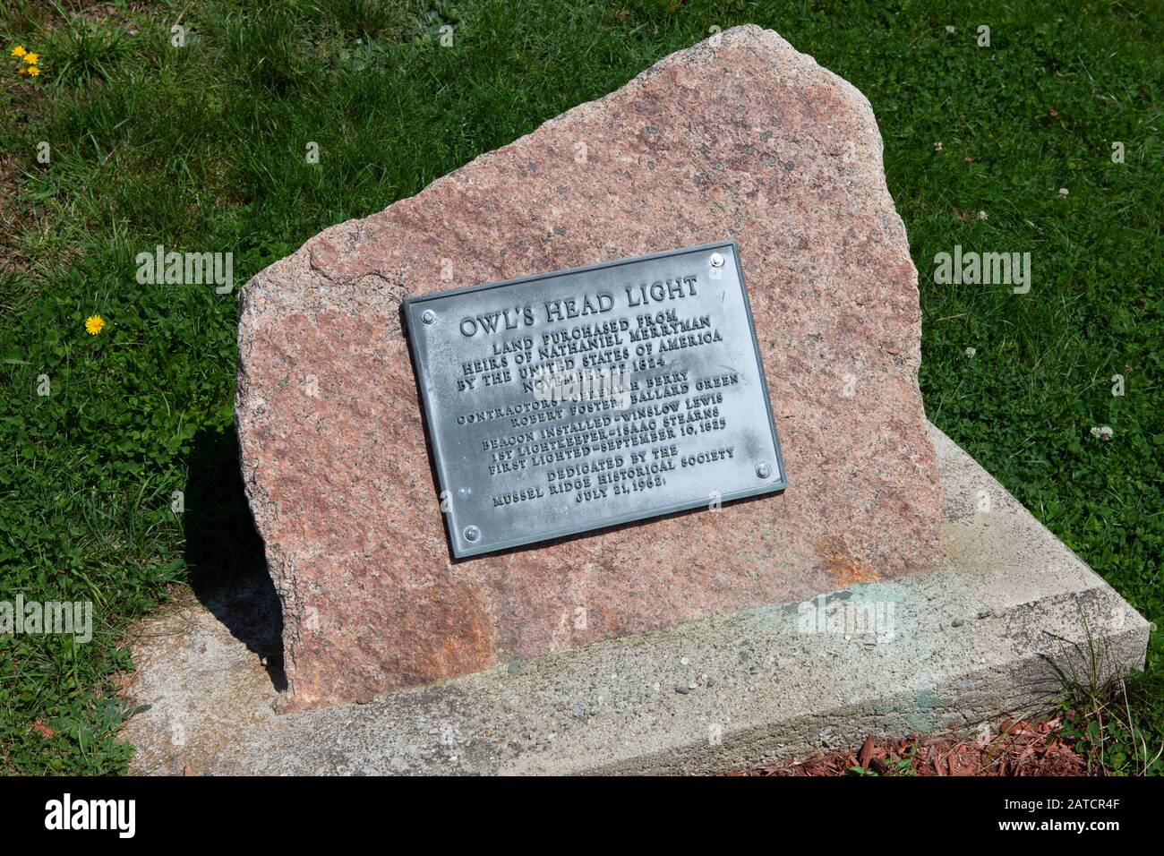 The grave of Spot the Lighthouse Dog at Owl's Head, Maine Stock Photo ...