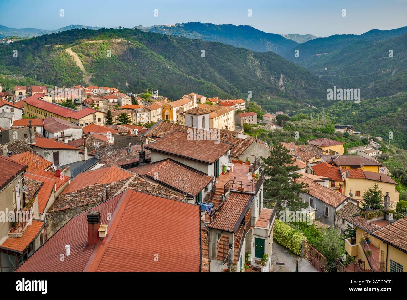 Hill town of Taverna, Sila Piccola Mountains, Southern Apennines, Sila ...