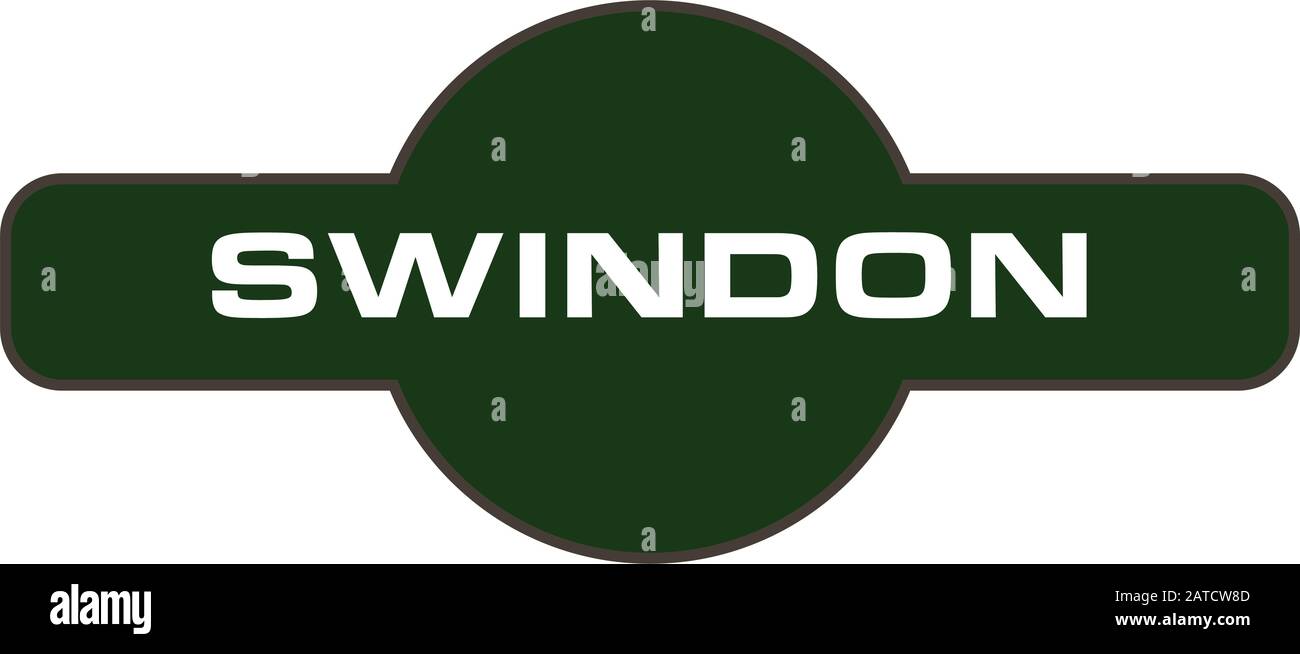 Swindon railway themed sign Stock Photo - Alamy