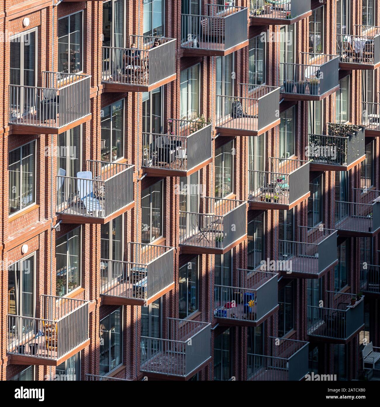 Amazing shot of an apartment building balconies in each unit and with ...