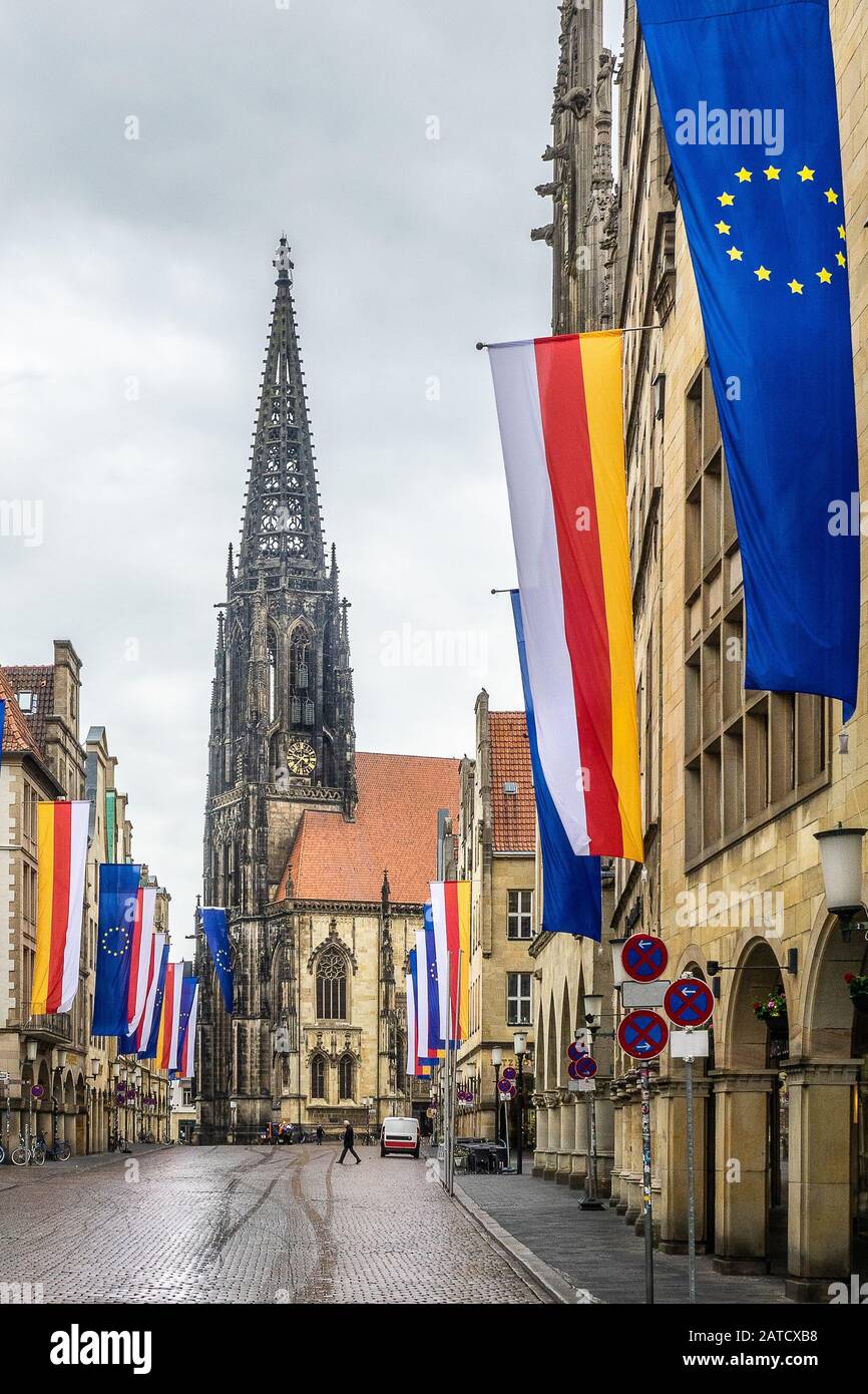 Low angle shot of St. Lambert Church Münster Germany Stock Photo - Alamy