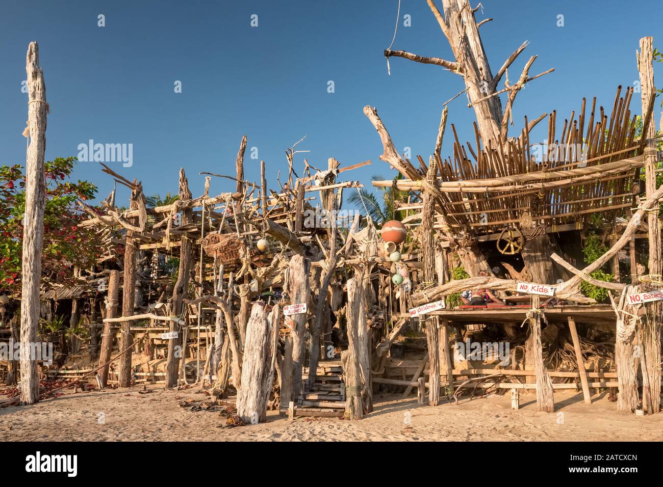 Famous Hippie Bar made from driftwood on Ko Phayam island Stock Photo ...