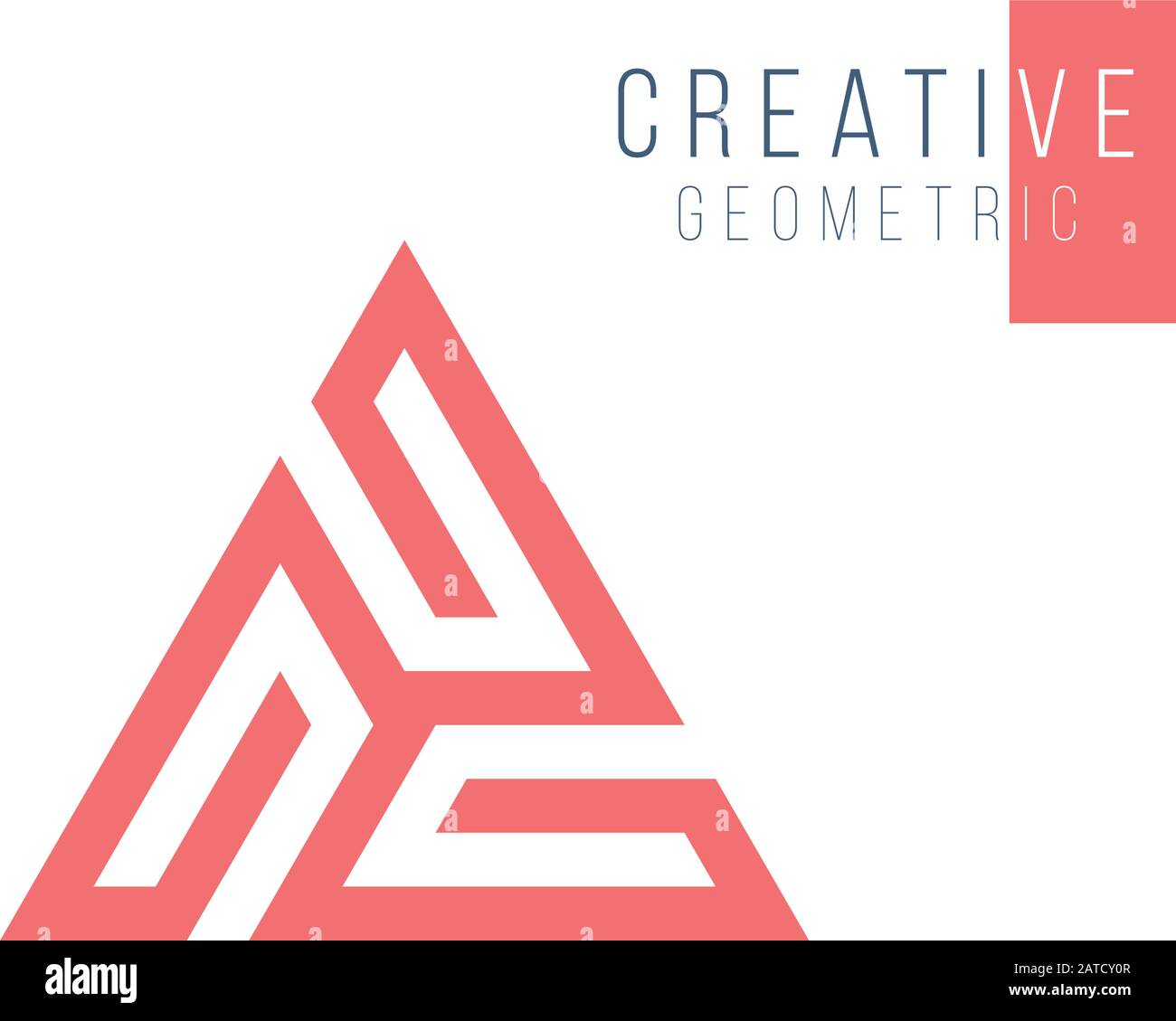 Geometric triangle unity or trinity abstract logo design. Technology ...