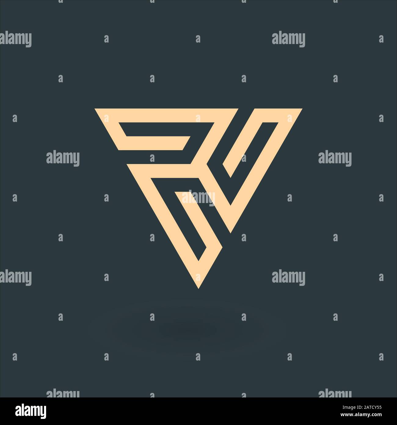 Geometric triangle unity or trinity abstract logo design. Technology ...