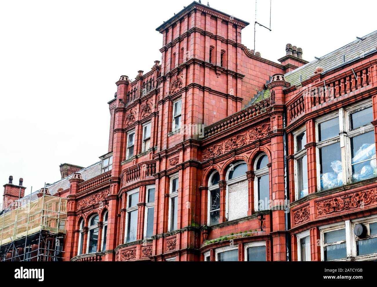 Elegant red old brick building in an old town Stock Photo - Alamy