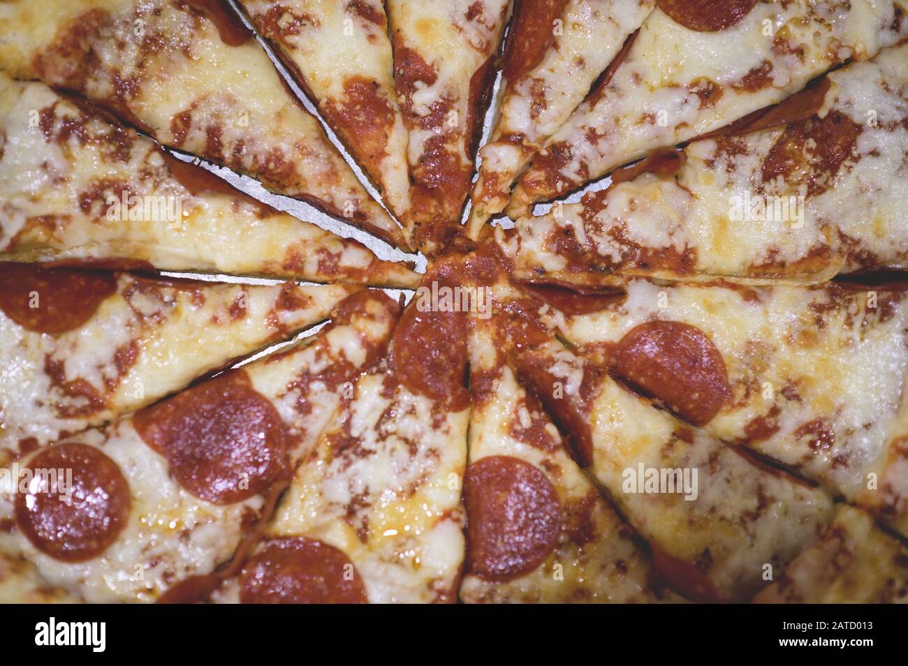 Closeup shot of tasty pepperoni pizza slices Stock Photo - Alamy