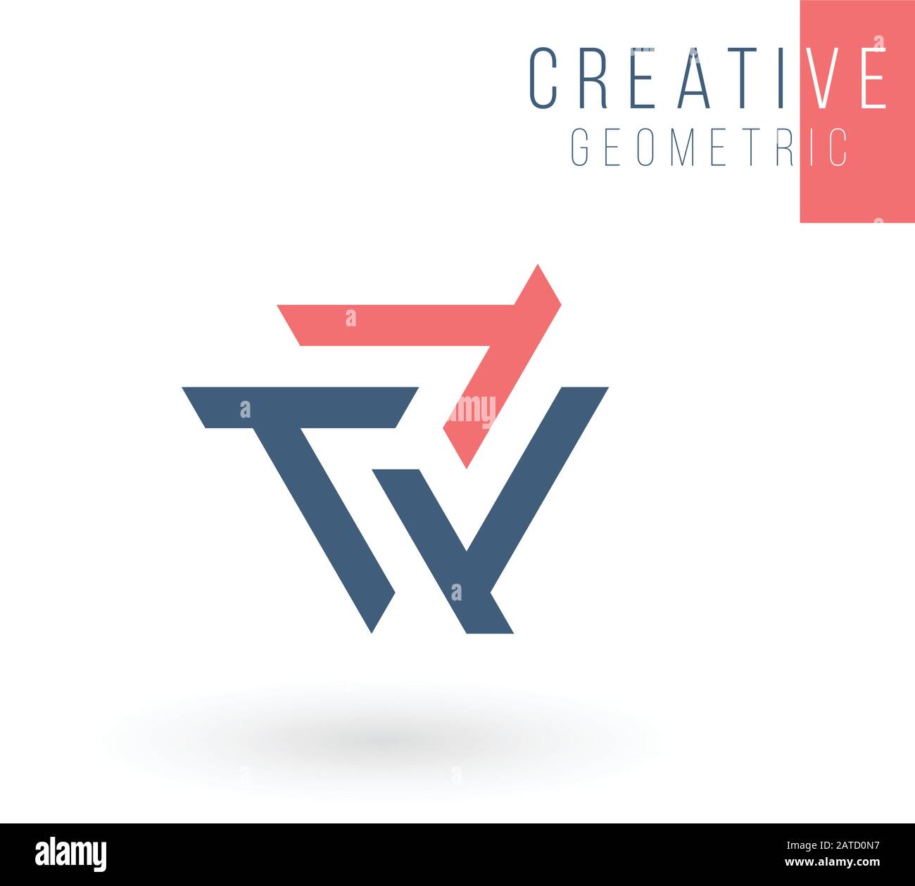 Geometric triangle unity or trinity abstract logo design. Technology ...