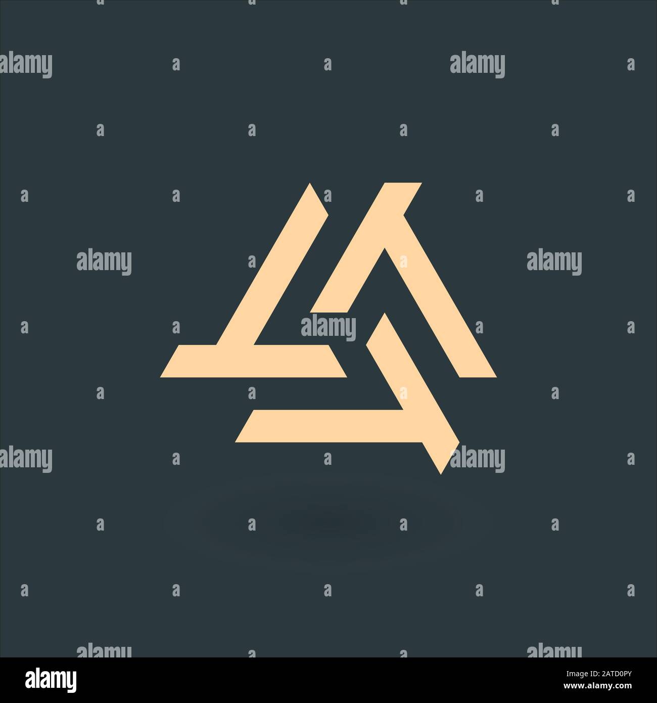 Geometric triangle unity or trinity abstract logo design. Technology ...