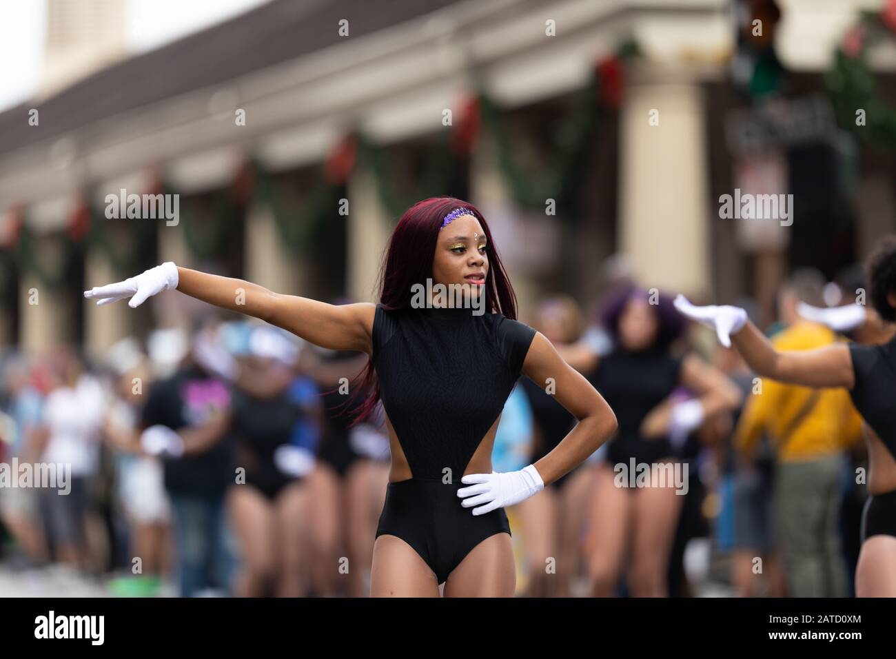 New Orleans, Louisiana, USA - November 30, 2019: Bayou Classic Parade, Members of the Dazzling ...
