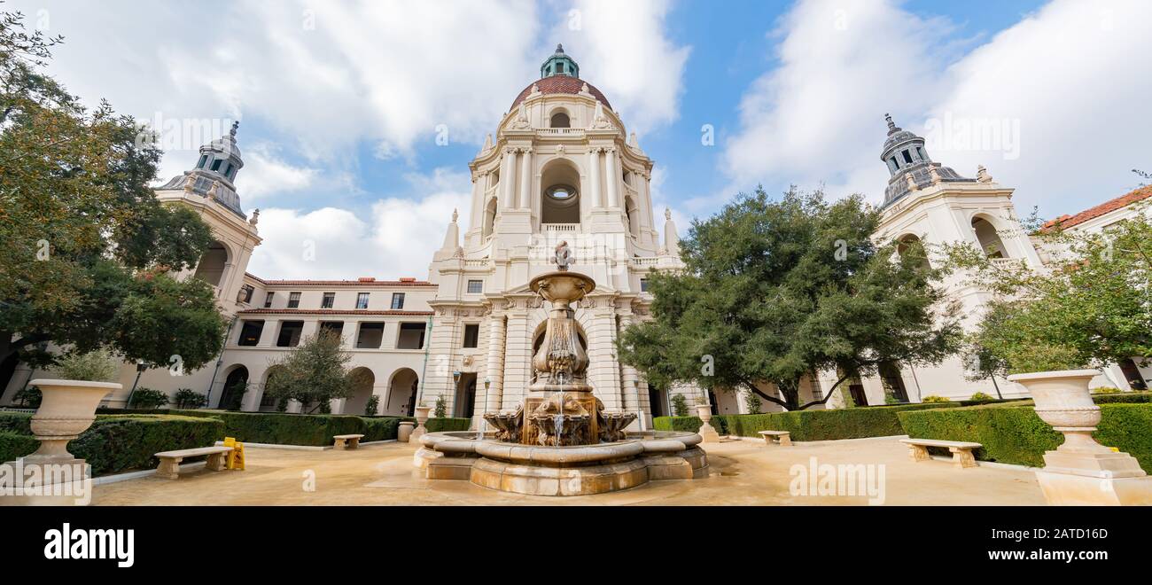 Exterior view of the famous Pasadena City Hall at Pasadena, California ...