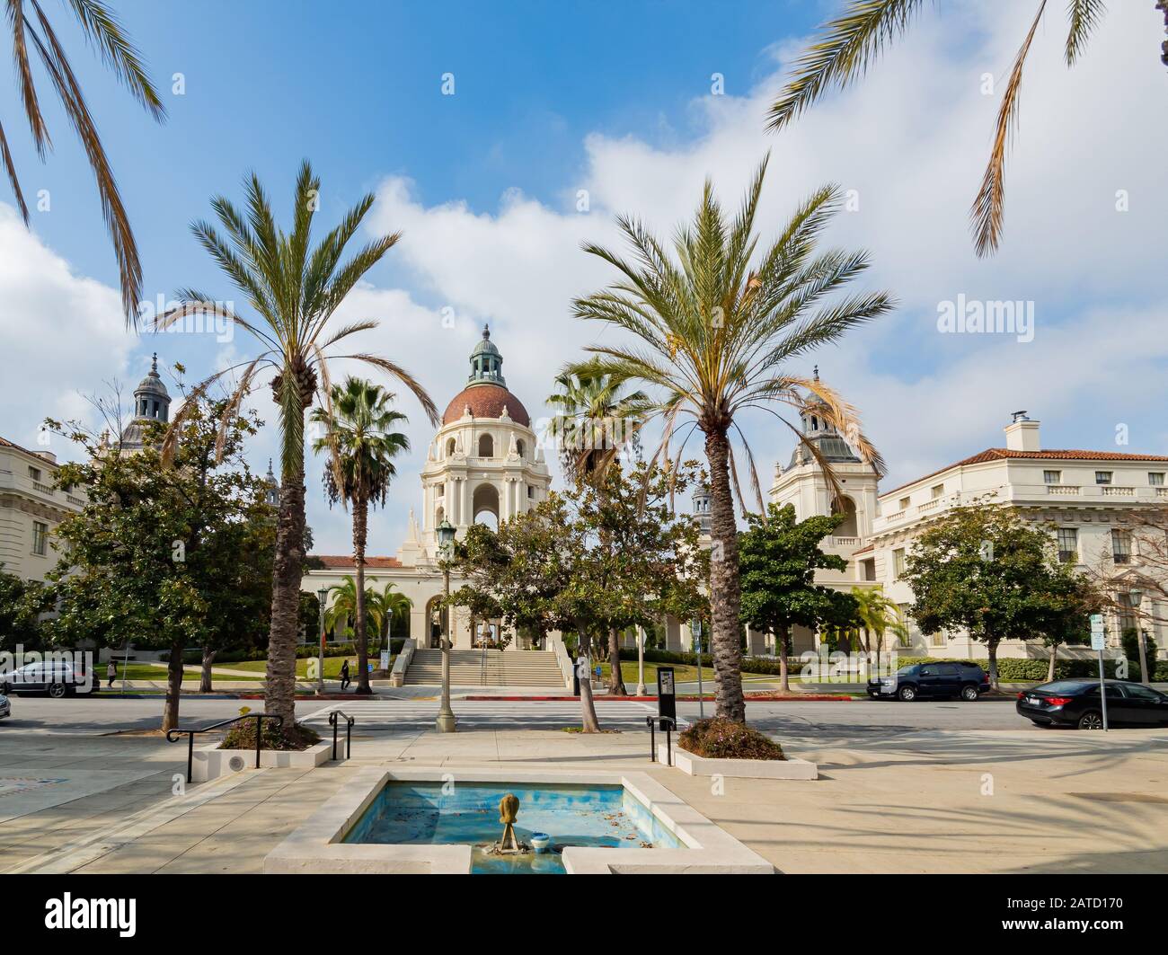 Exterior view of the famous Pasadena City Hall at Pasadena, California ...