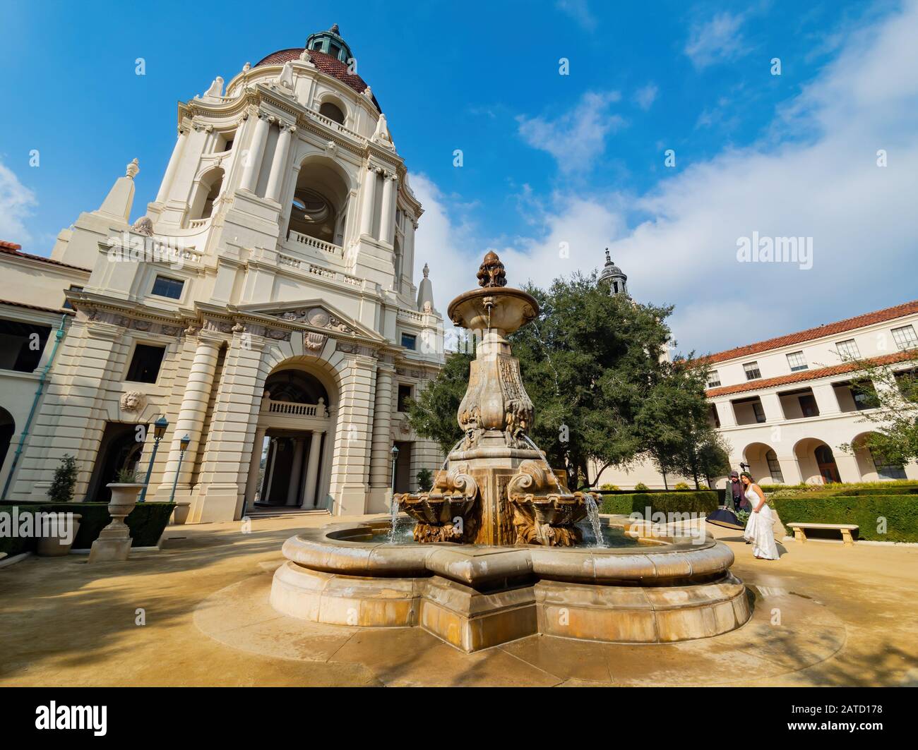 Exterior view of the famous Pasadena City Hall at Pasadena, California ...