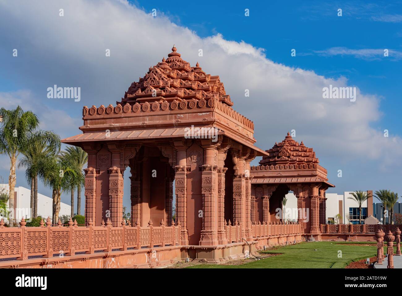 Exterior view of the famous BAPS Shri Swaminarayan Mandir at Chino ...