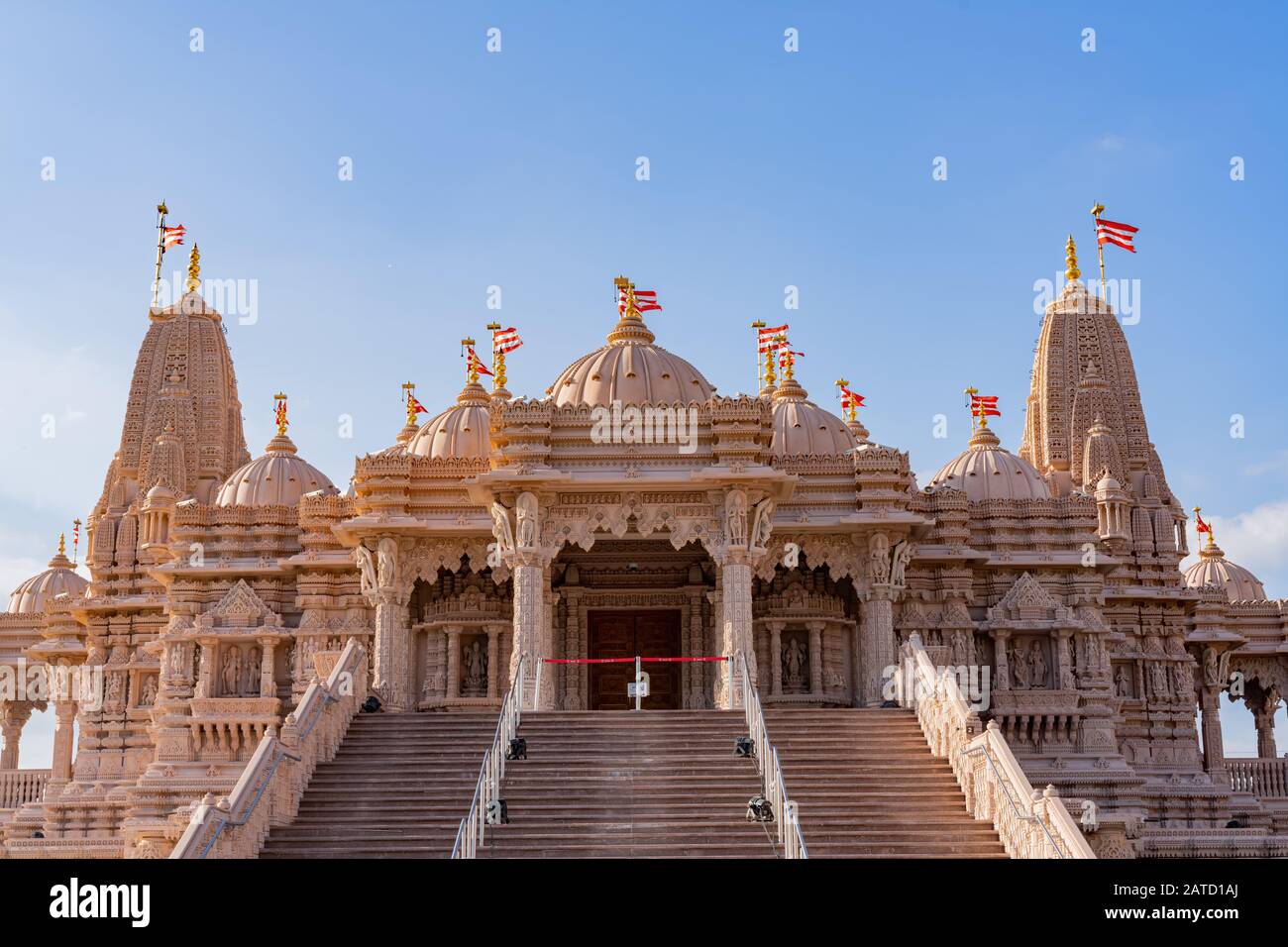 Exterior view of the famous BAPS Shri Swaminarayan Mandir at Chino ...