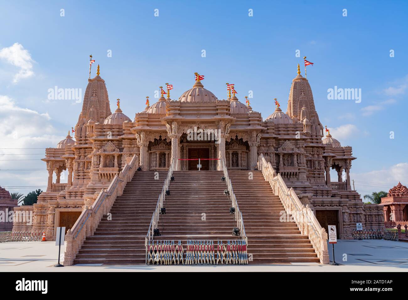 Exterior view of the famous BAPS Shri Swaminarayan Mandir at Chino ...