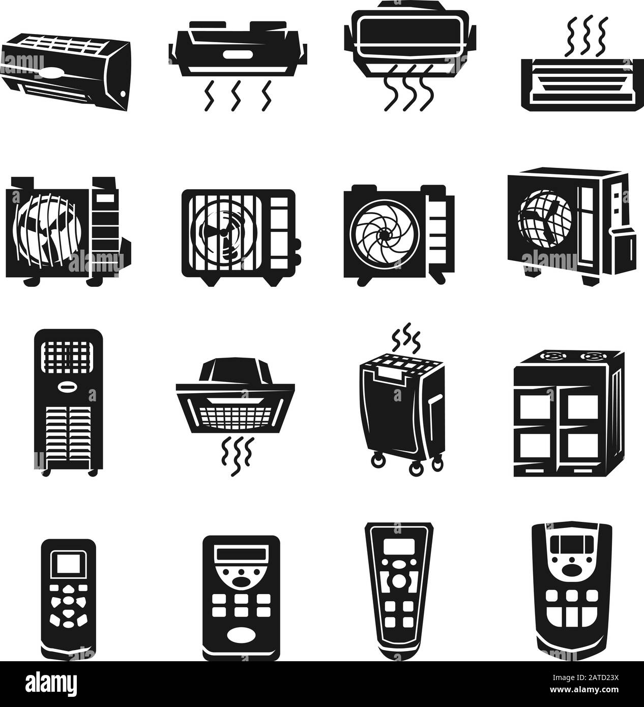 Conditioner icons set. Simple set of conditioner vector icons for web ...