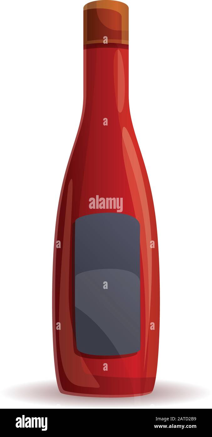 Red ketchup bottle icon. Cartoon of red ketchup bottle vector icon for ...