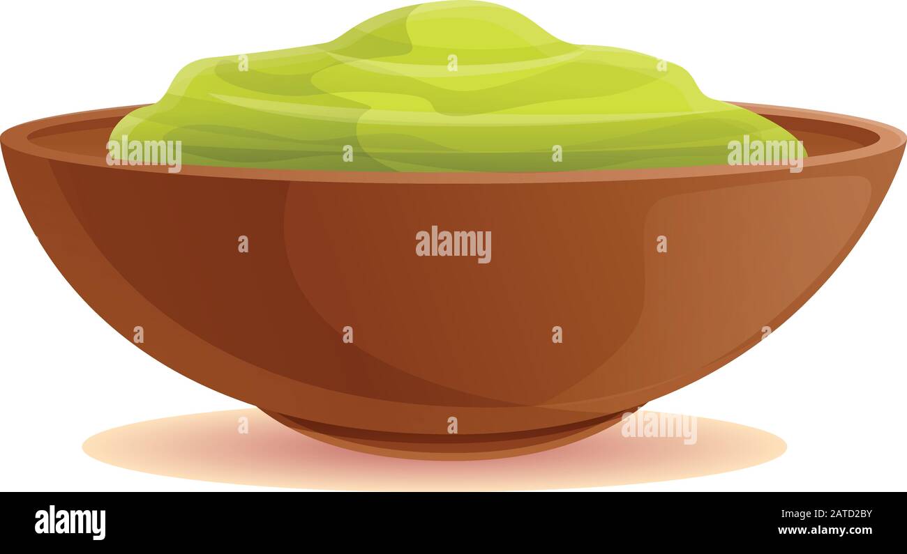 Green condiment bowl icon. Cartoon of green condiment bowl vector icon ...