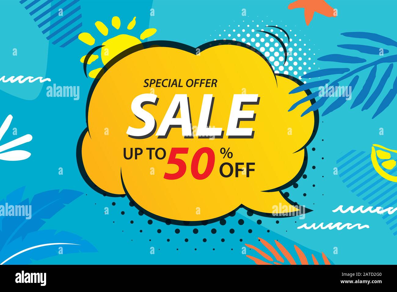 Summer sale emails and banners templates. Vector illustrations for ...