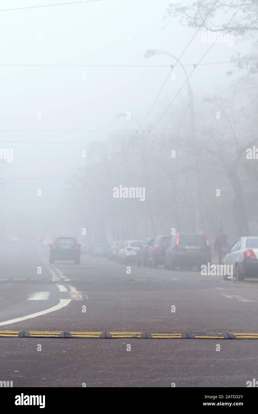 smog in the city. smog in the city. Smog over the road. Excess of CO in ...