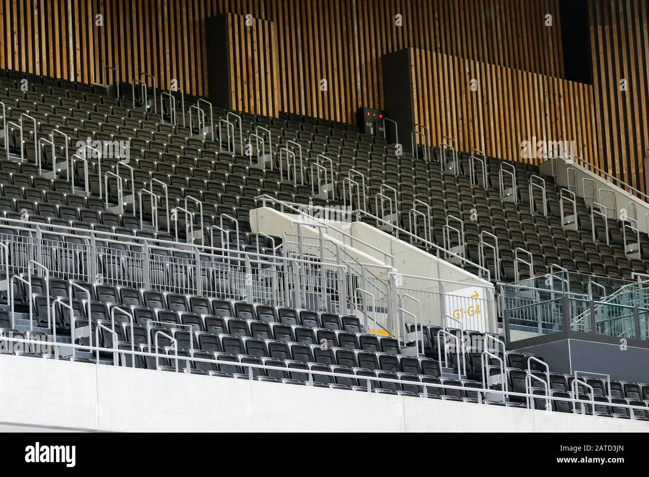 Tokyo, Japan. 02nd Feb, 2020. A view of the interior of Ariake Arena ...