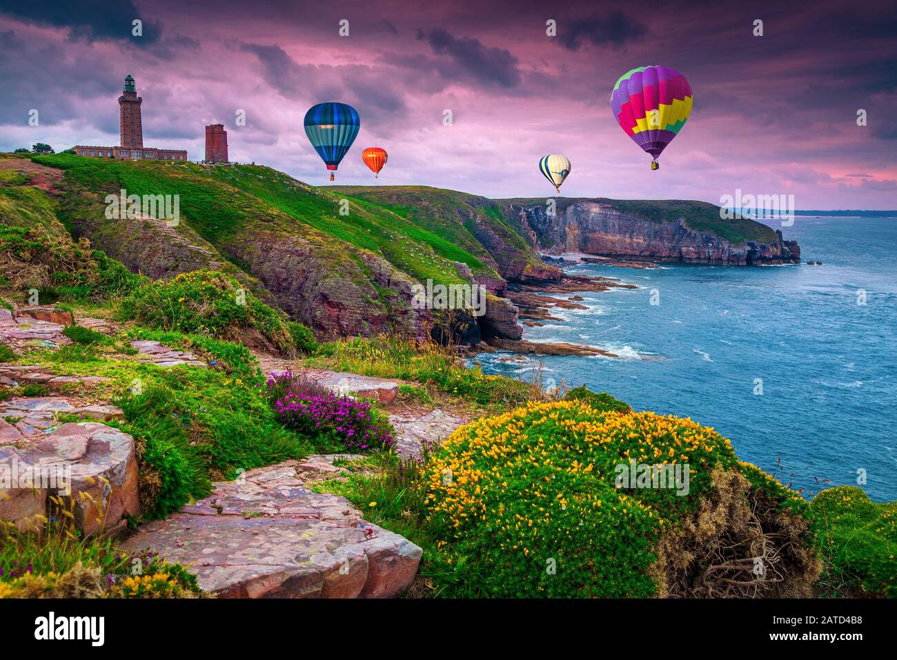 Hot air balloon france ocean hi-res stock photography and images - Alamy