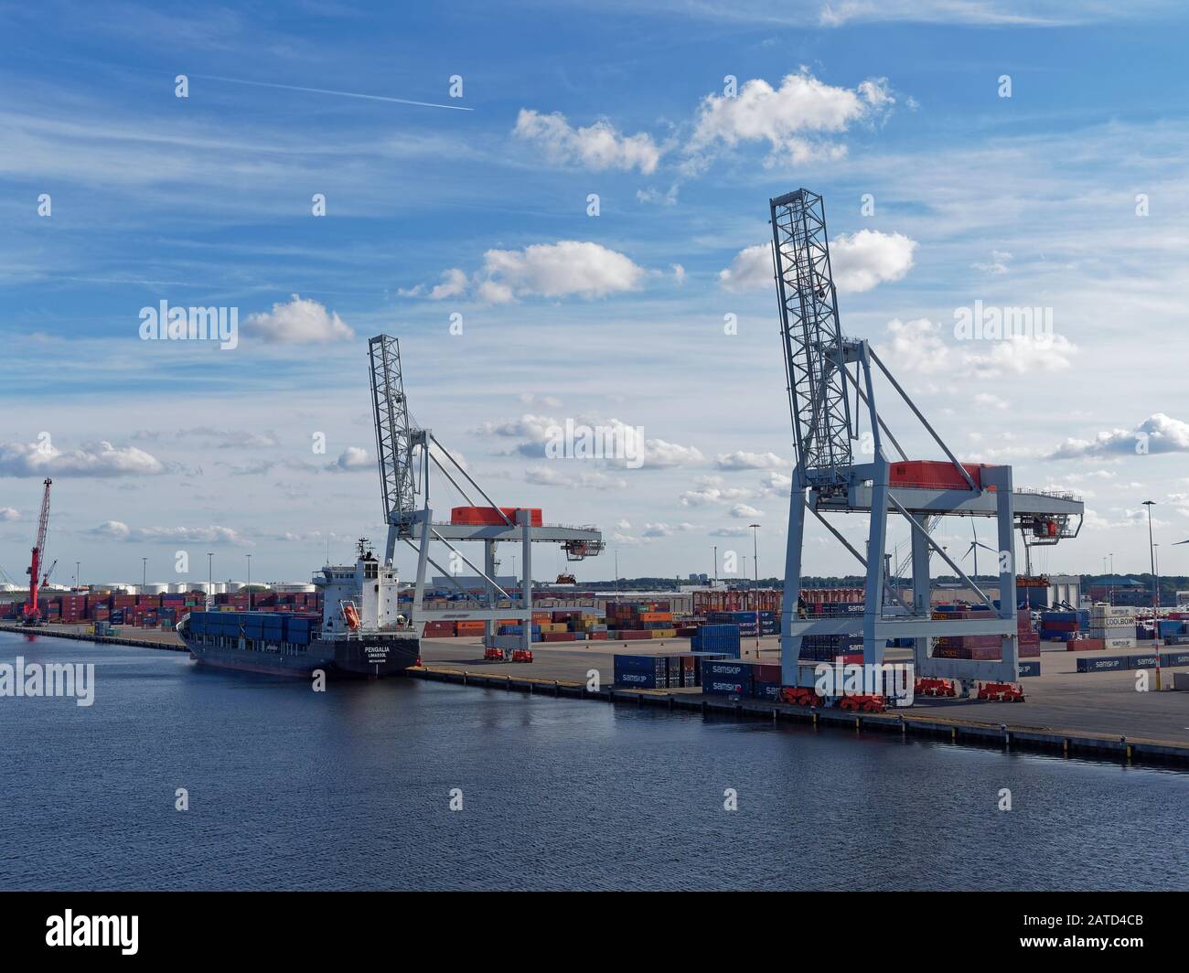 The Marine Terminal at Alaskahaven, off the North Sea Canal with Cranes ...