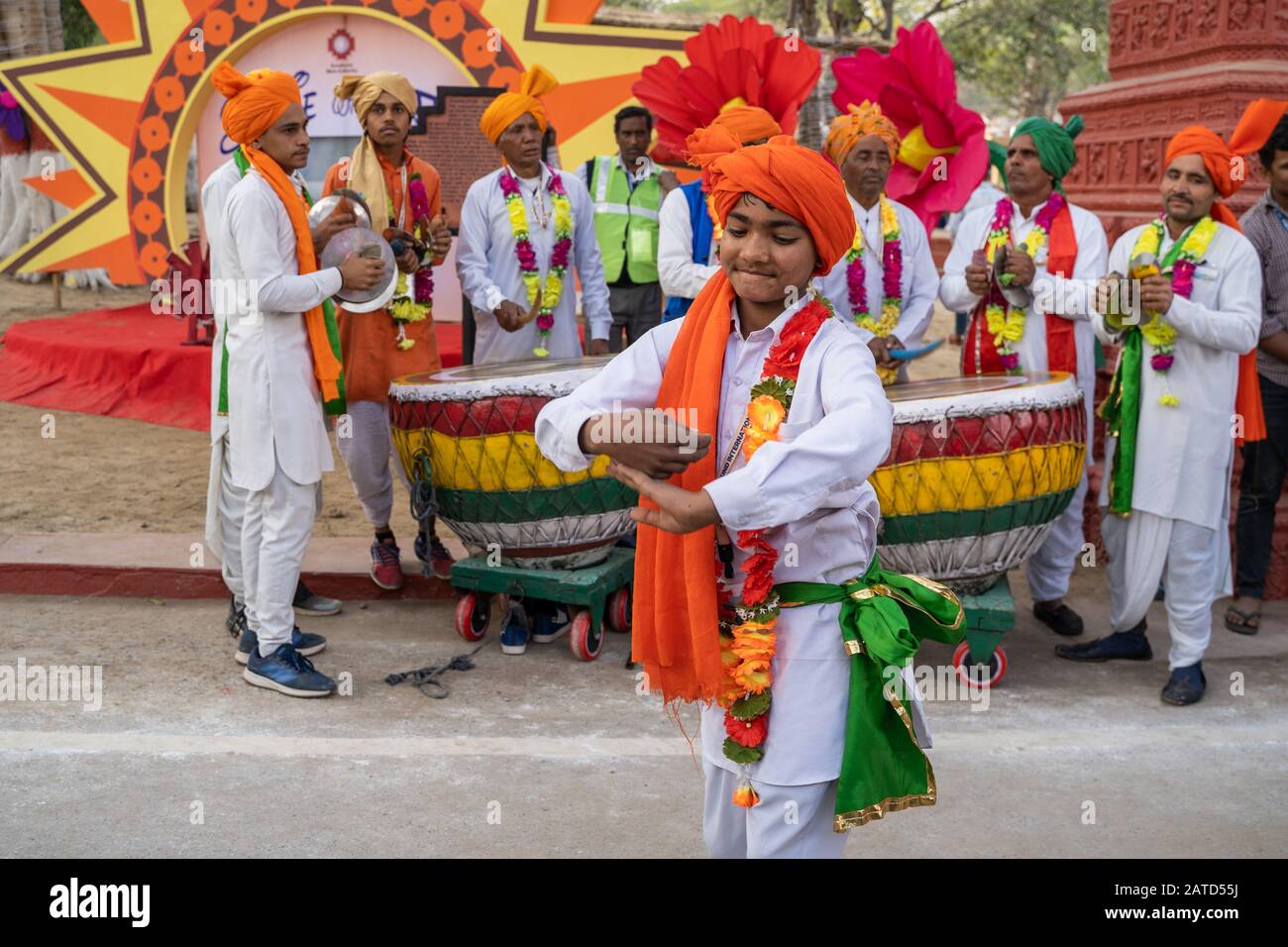 Faridabad, India - Febuary 1, 2020: Teenage boy performing a cultural ...