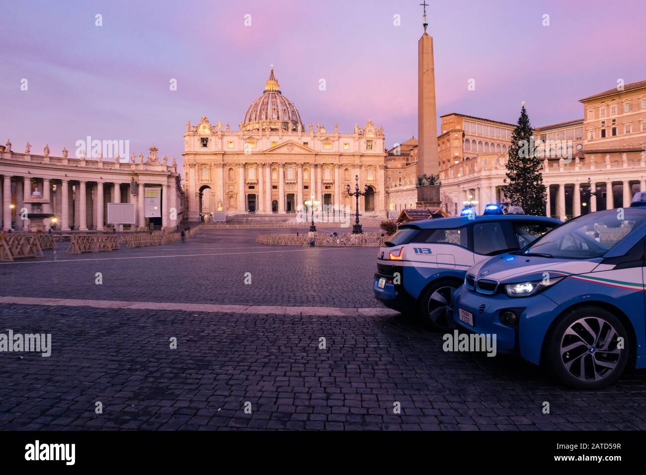 Rome, Italy - Jan 3, 2020: BMW i3 All Electric Police Cars at the St ...