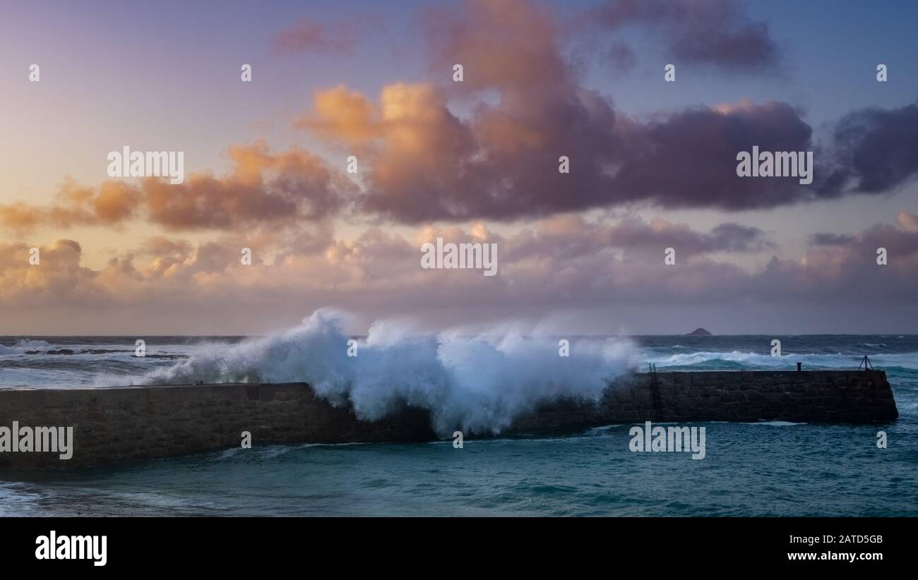 Sennen cove storm hi-res stock photography and images - Alamy