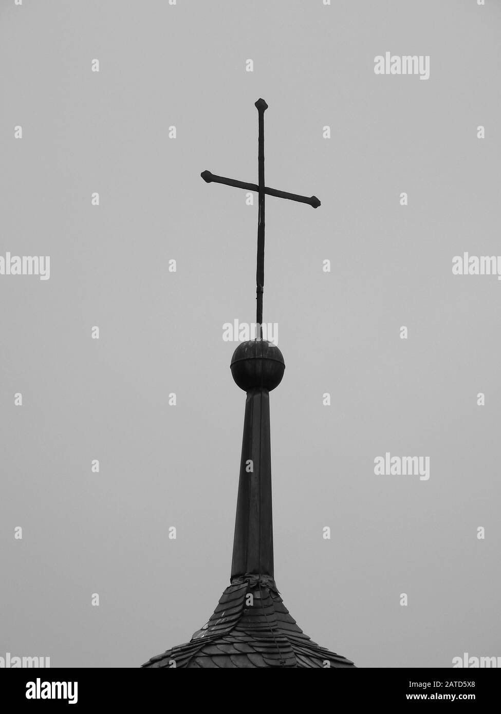 Church cross on the rooftop Stock Photo - Alamy