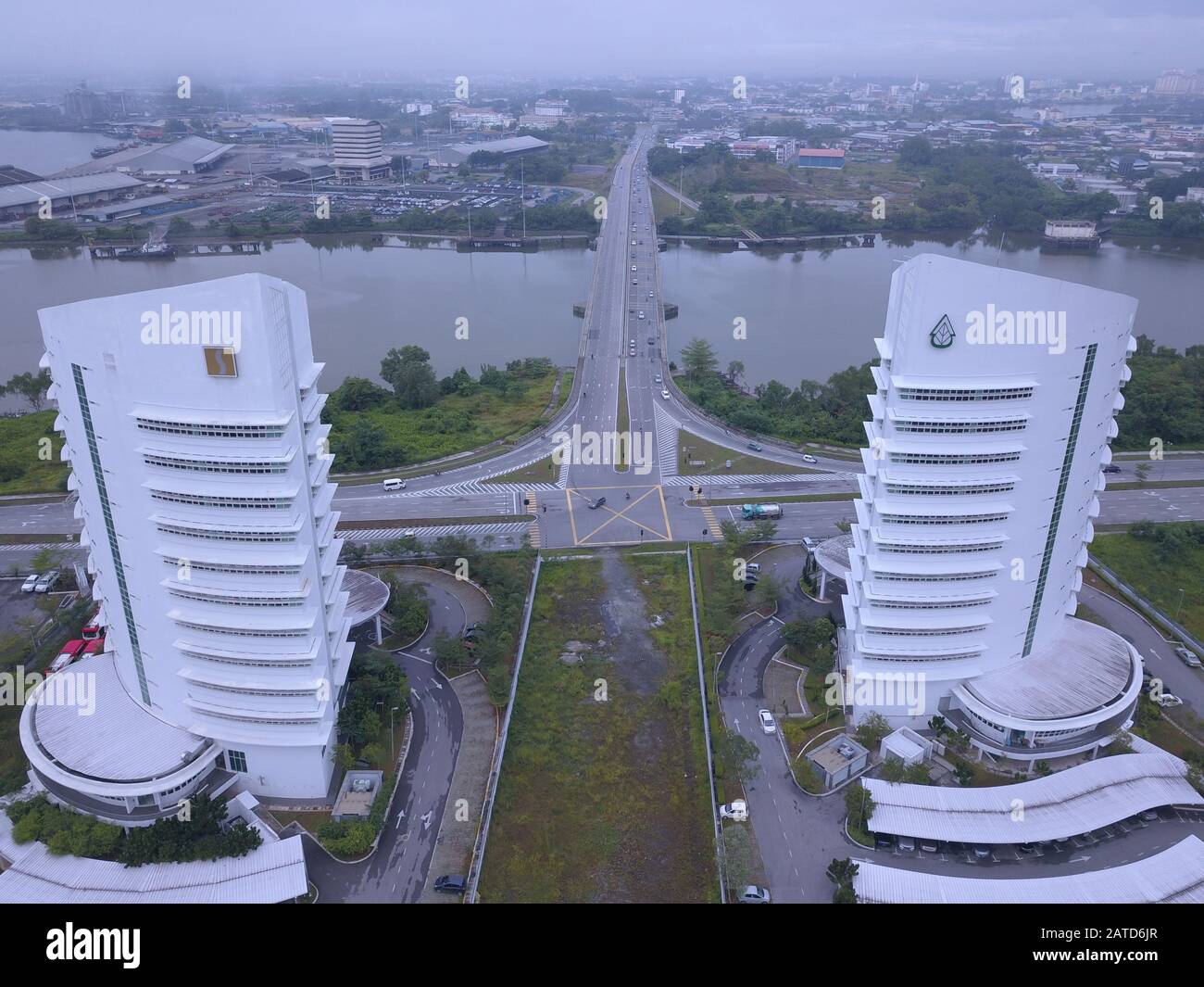 Kuching, Sarawak / Malaysia - November 19 2019: The Twin Towers of the ...