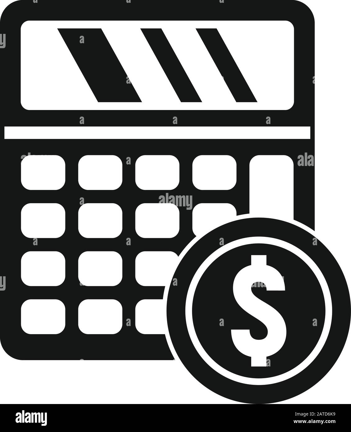 Money calculator icon. Simple illustration of money calculator vector ...
