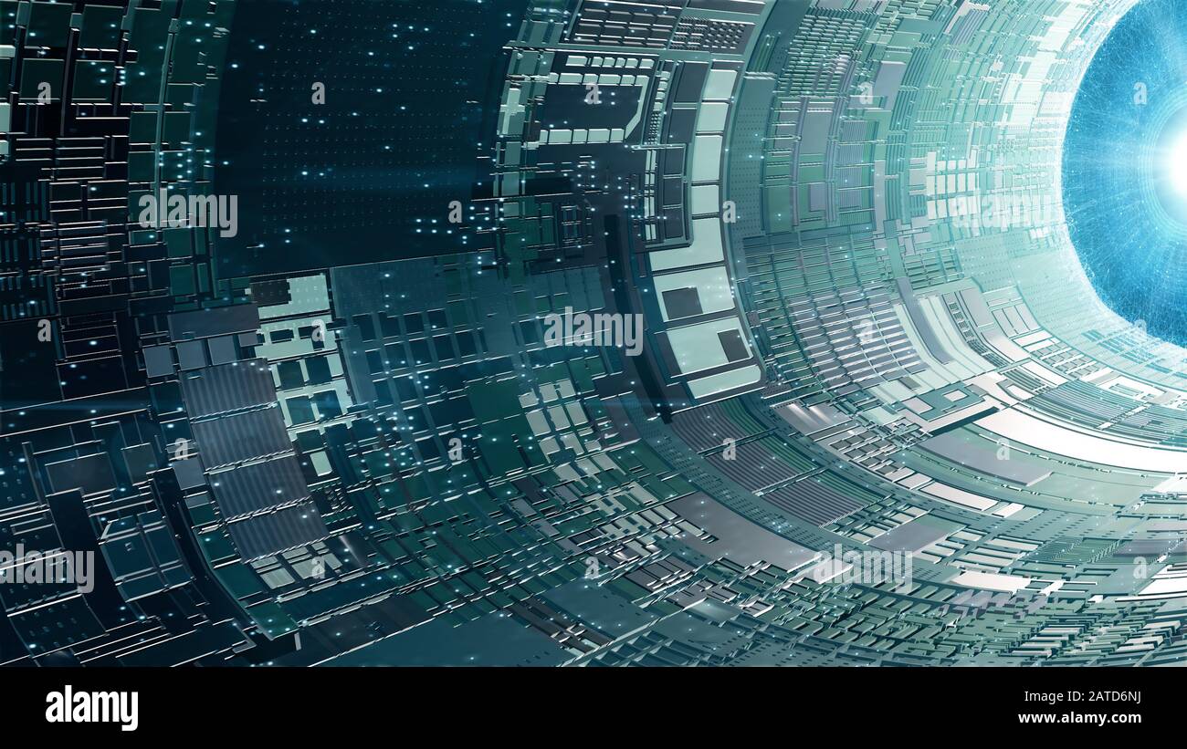 Inside A Futuristic Spaceship. Time Travel, Outer Space Alien ...